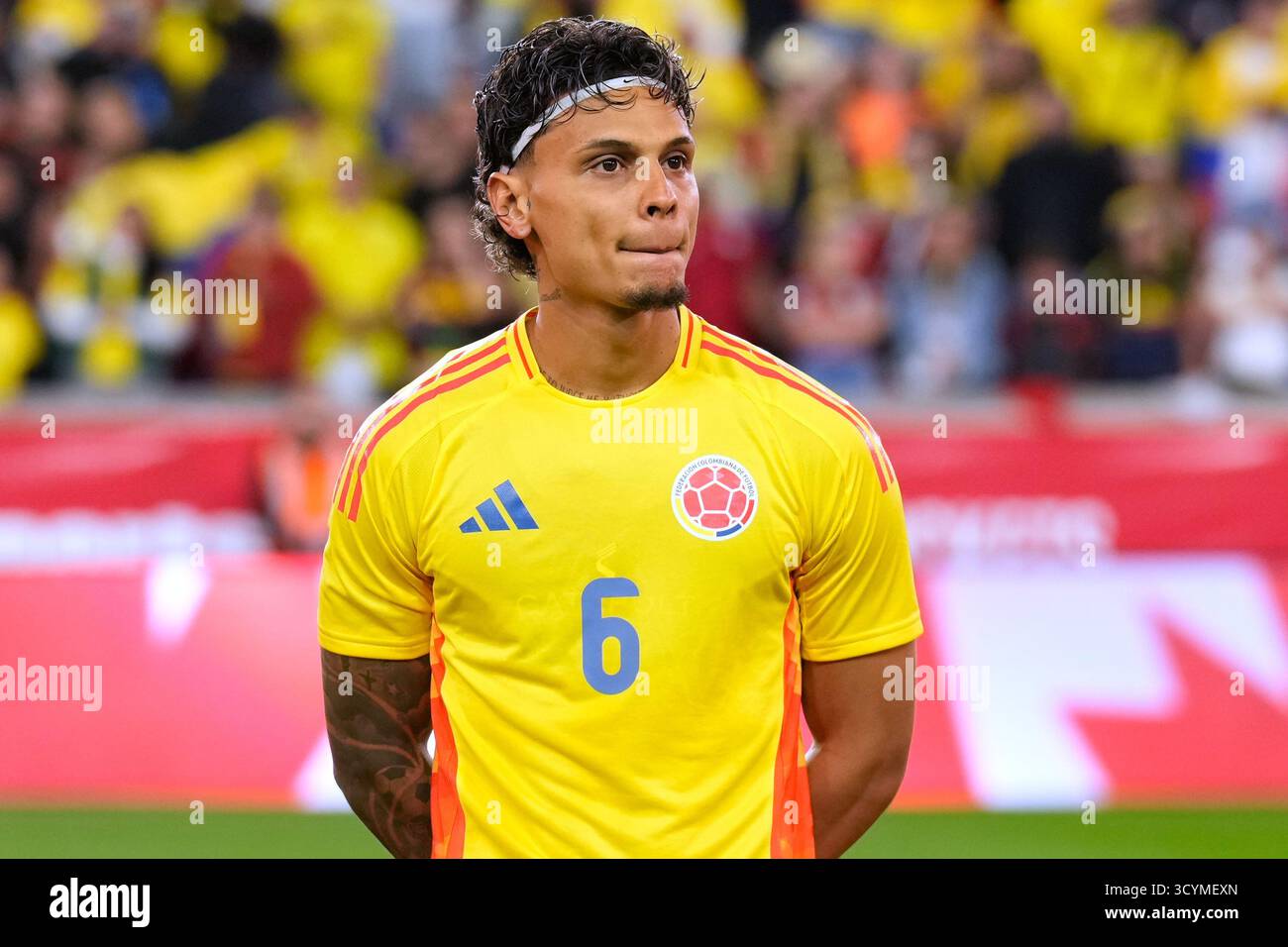 Colombia's Richard Ríos before a friendly soccer match against Canada ...