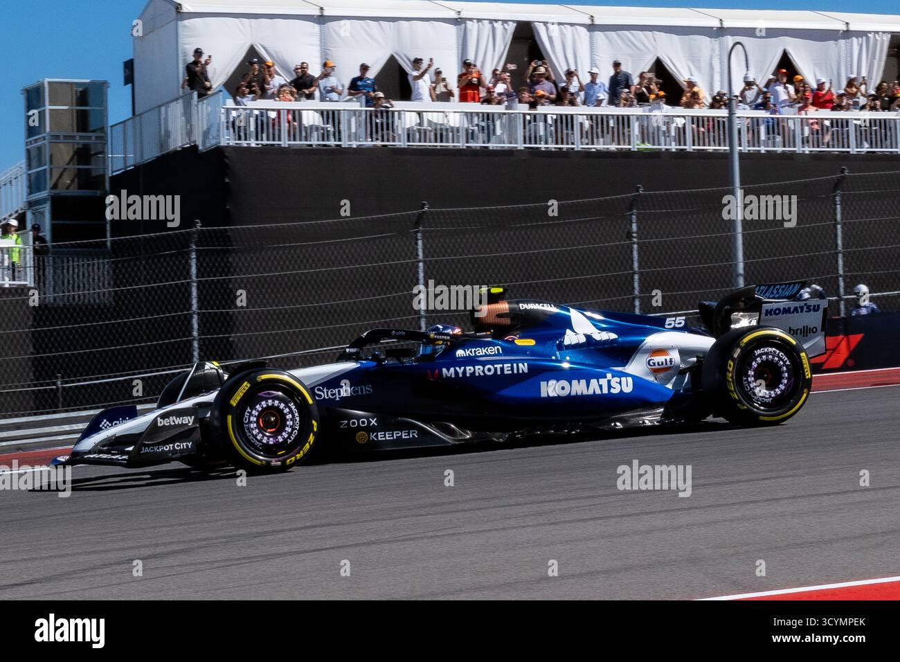Oct 19, 2025. Carlos Sainz #55 of the Williams racing team in action at ...