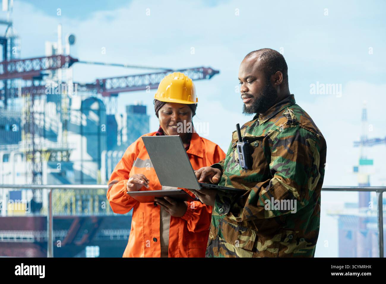 Soldier doing escort duty for offshore platform vessels and engineering ...