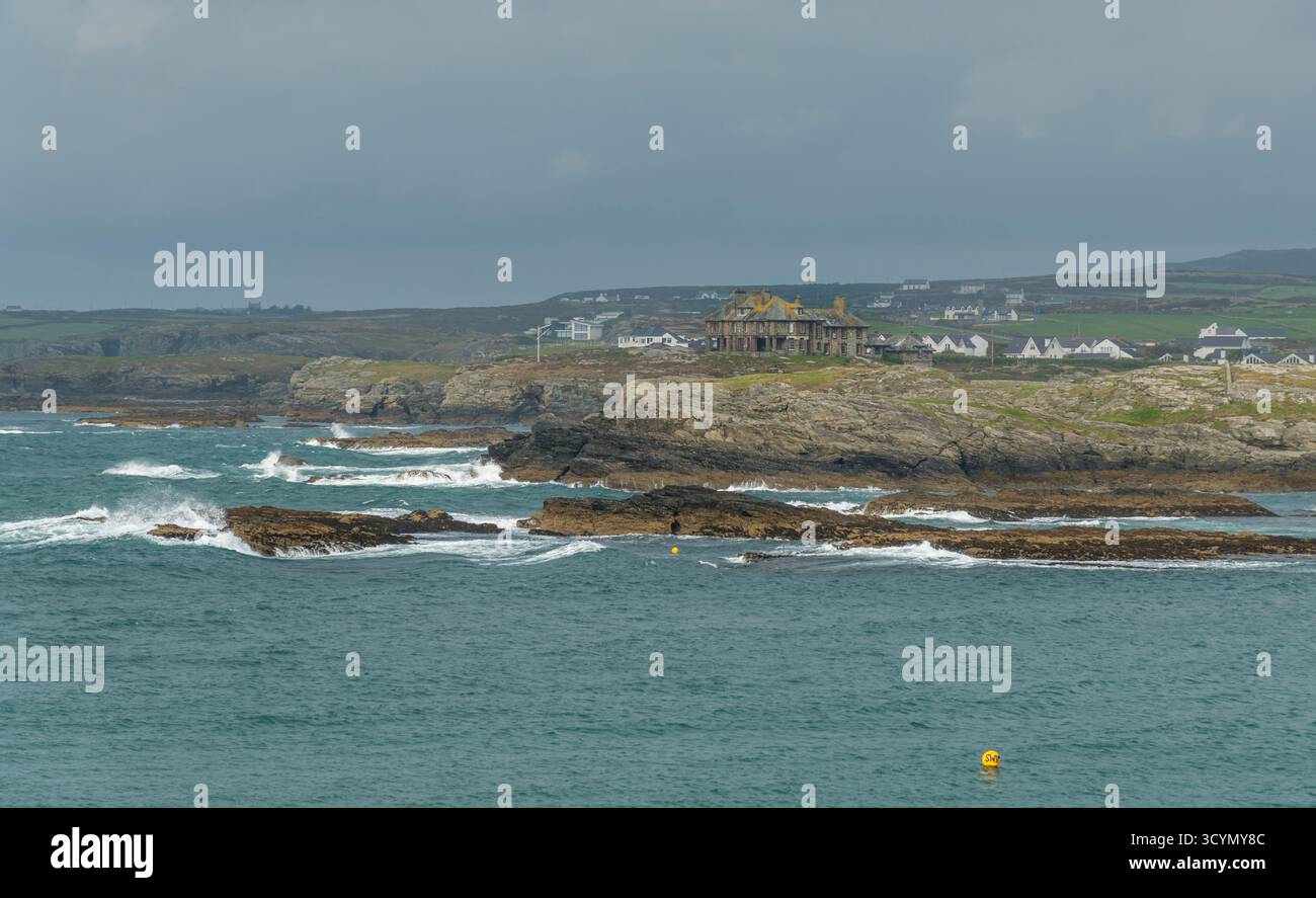 The coastline around Trearddur bay with much recognisable Craig y Mor ...
