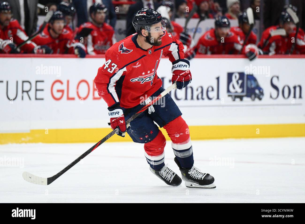 Washington Capitals right wing Tom Wilson (43) in action during the ...