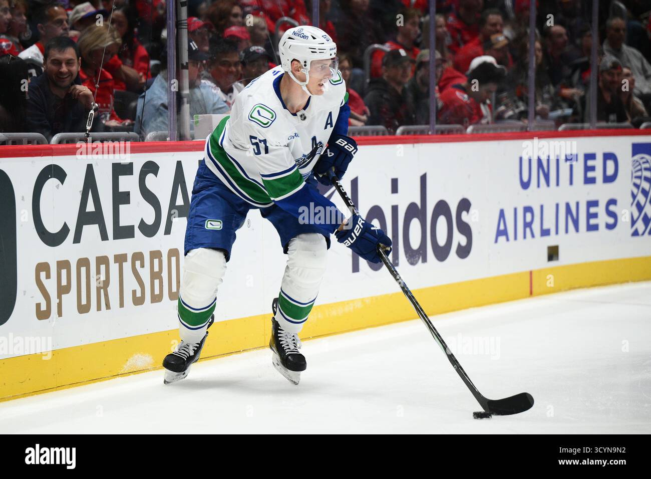 Vancouver Canucks defenseman Tyler Myers (57) in action during the ...