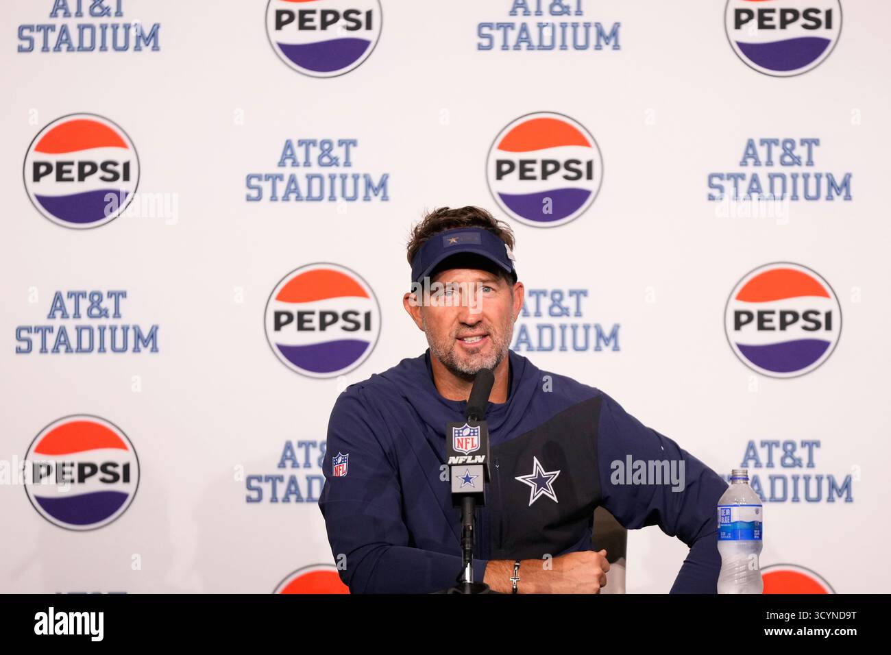 Dallas Cowboys head coach Brian Schottenheimer speaks to reporters ...