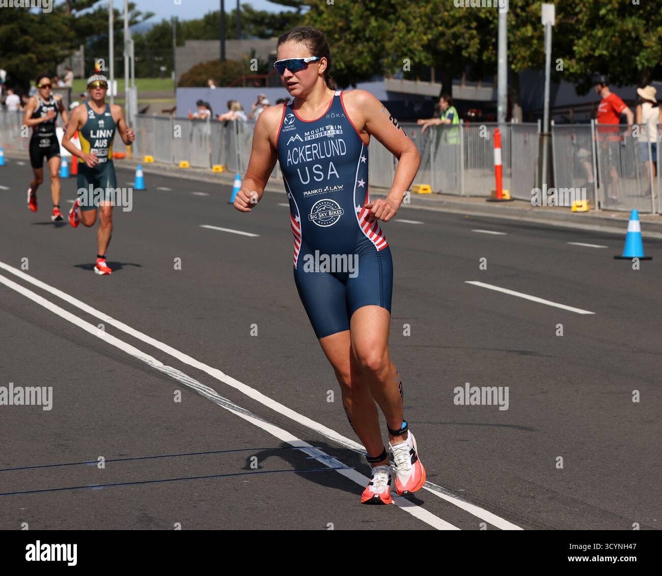 Erika Ackerlund, of Helena, MT, at the 2025 World Triathlon ...