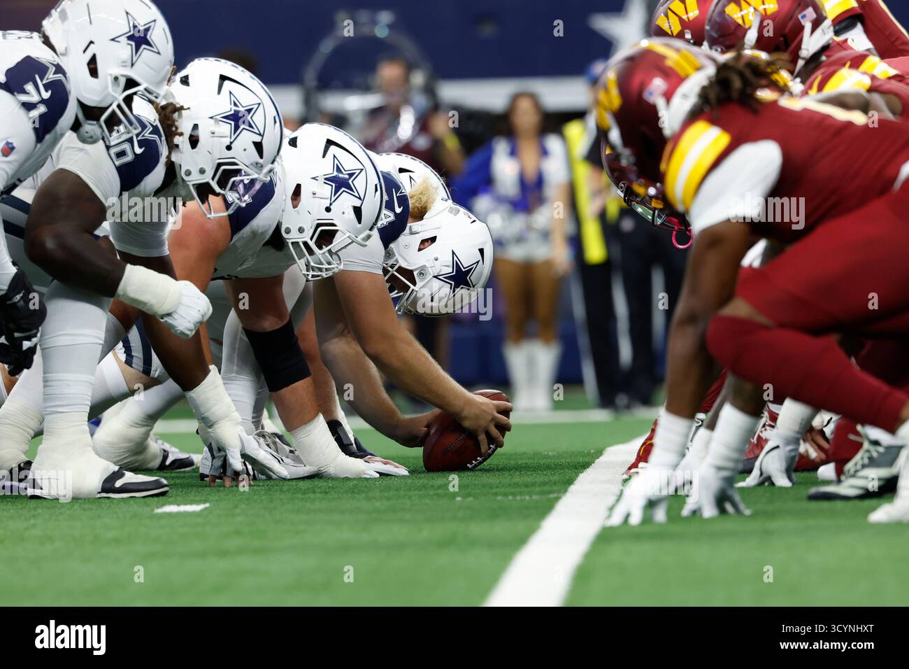 Dallas Cowboys line of scrimmage during a NFL football game against the ...