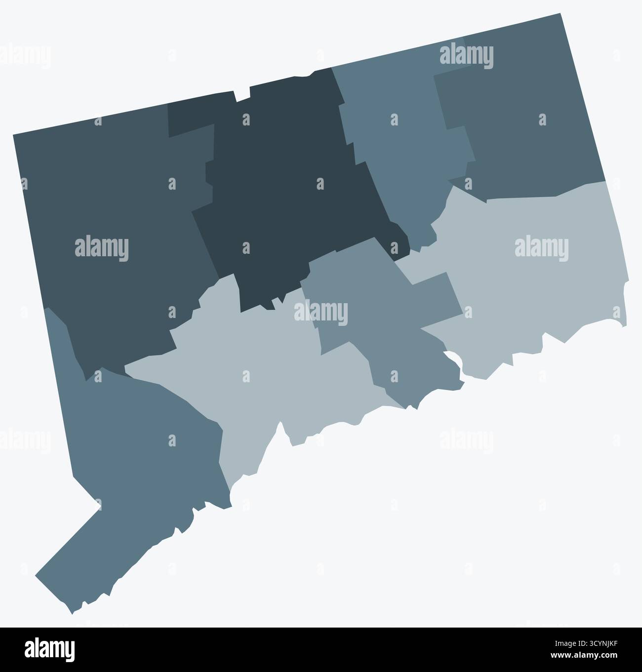 Map of Connecticut with counties. Just a simple state border map with ...