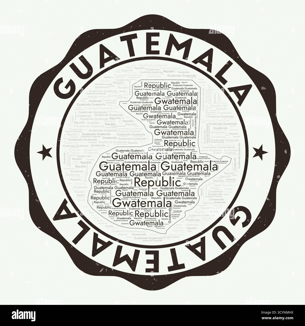 Guatemala logo. Authentic country badge with word cloud in the shape of ...
