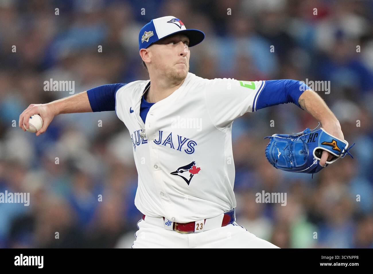 Toronto Blue Jays pitcher Jeff Hoffman (23) delivers a pitch against ...