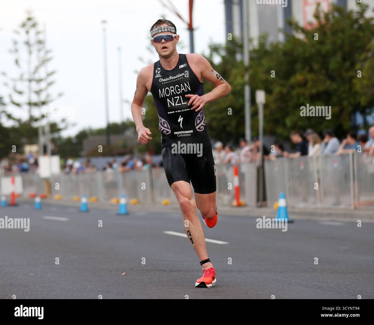 Saxon Morgan, of New Zealand, at the 2025 World Triathlon Championship ...