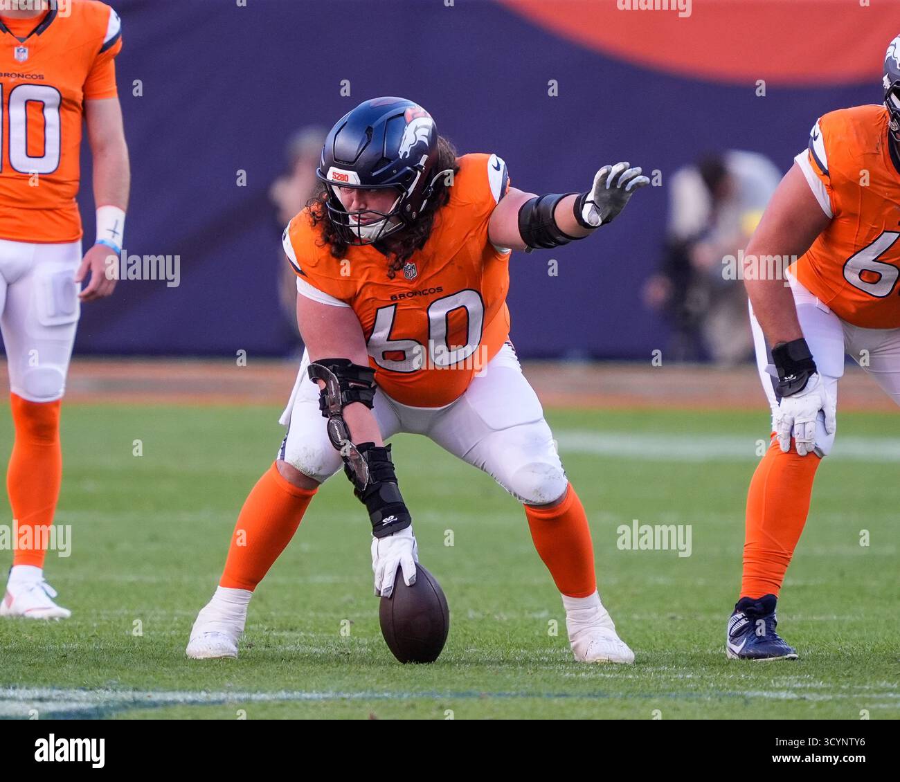 Denver, Colorado, USA. October 19, 2025: Denver Broncos center Luke ...