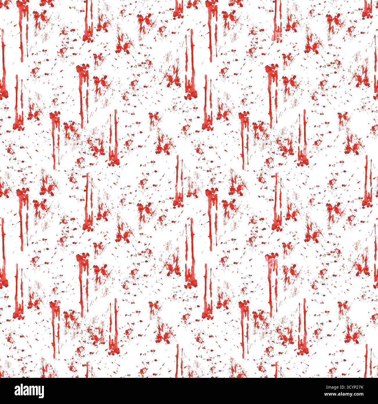 Blood splatters and stains Halloween party seamless pattern. Red blots ...
