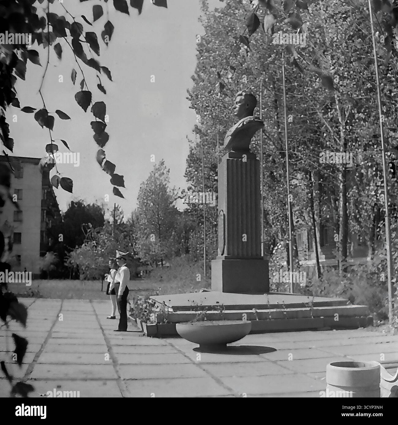 This 1970s archival photo from Sloviansk, Ukrainian SSR, shows a scene ...