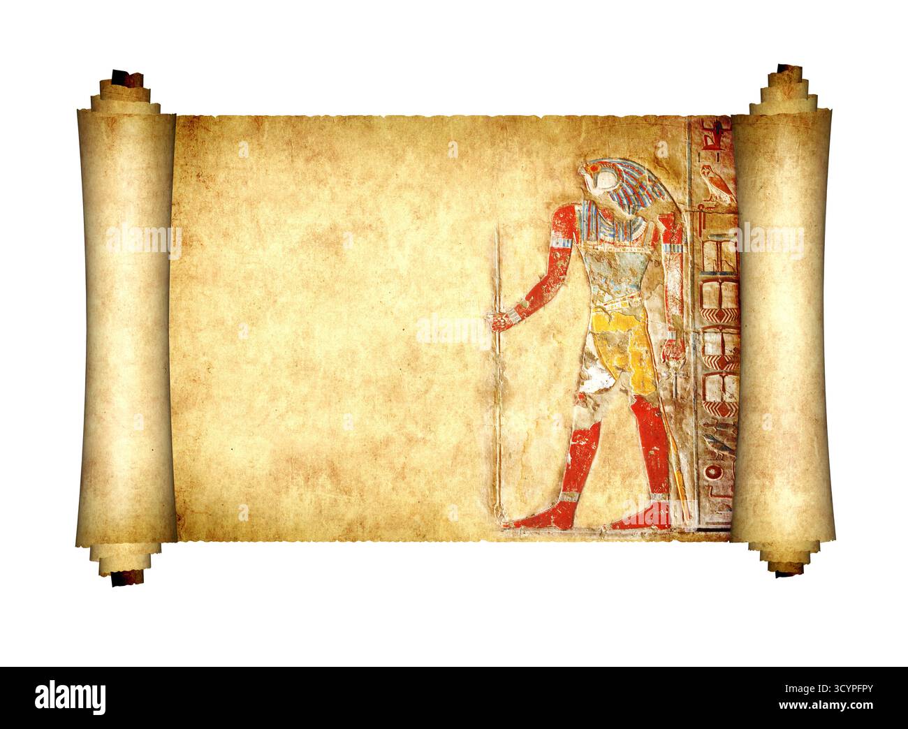 Ancient egypt papyrus falcon Cut Out Stock Images & Pictures - Alamy