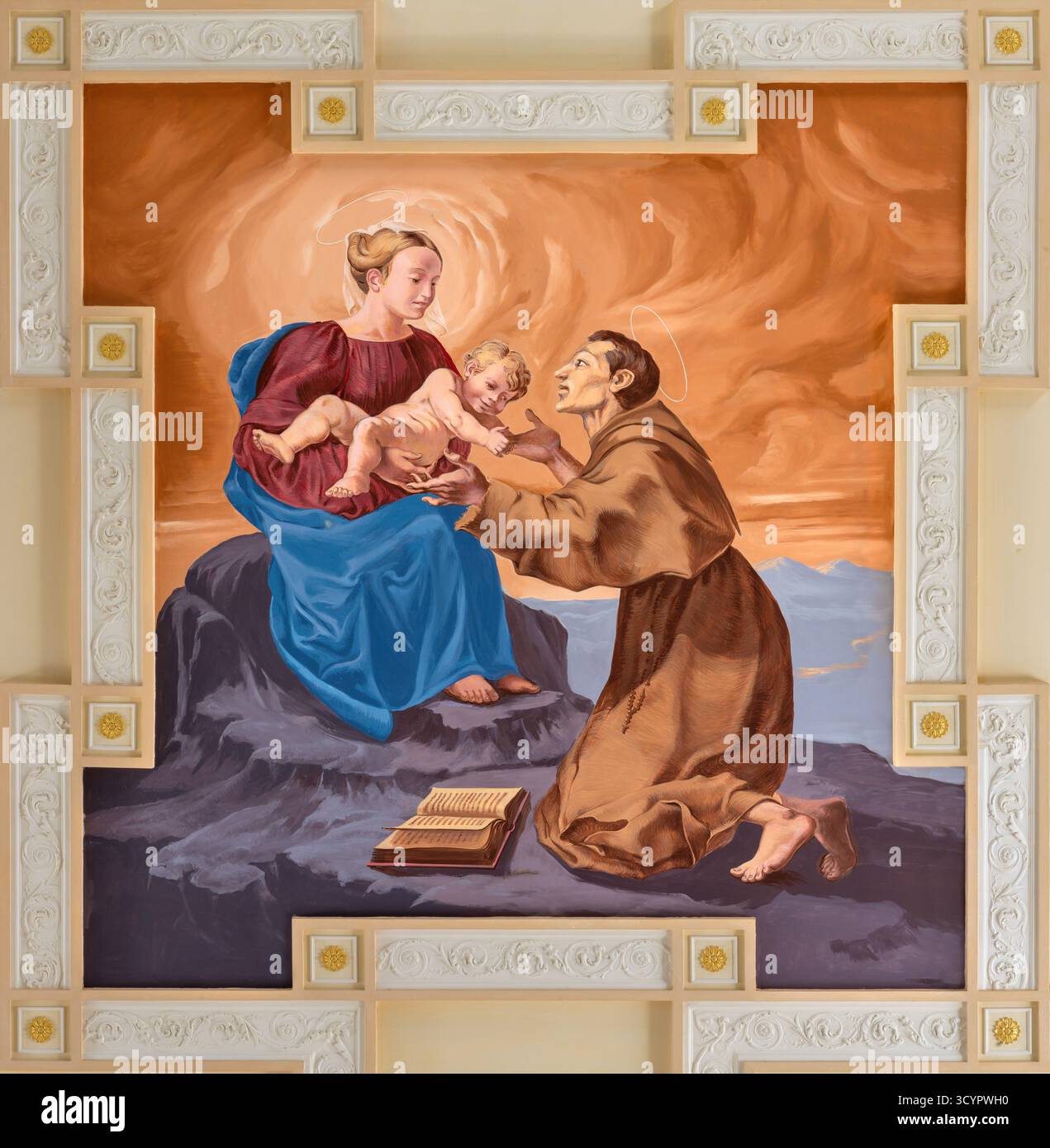 CAVA DE TIRRENI, ITALY - OCTOBER 7, 2025: The ceiling fresco of St ...