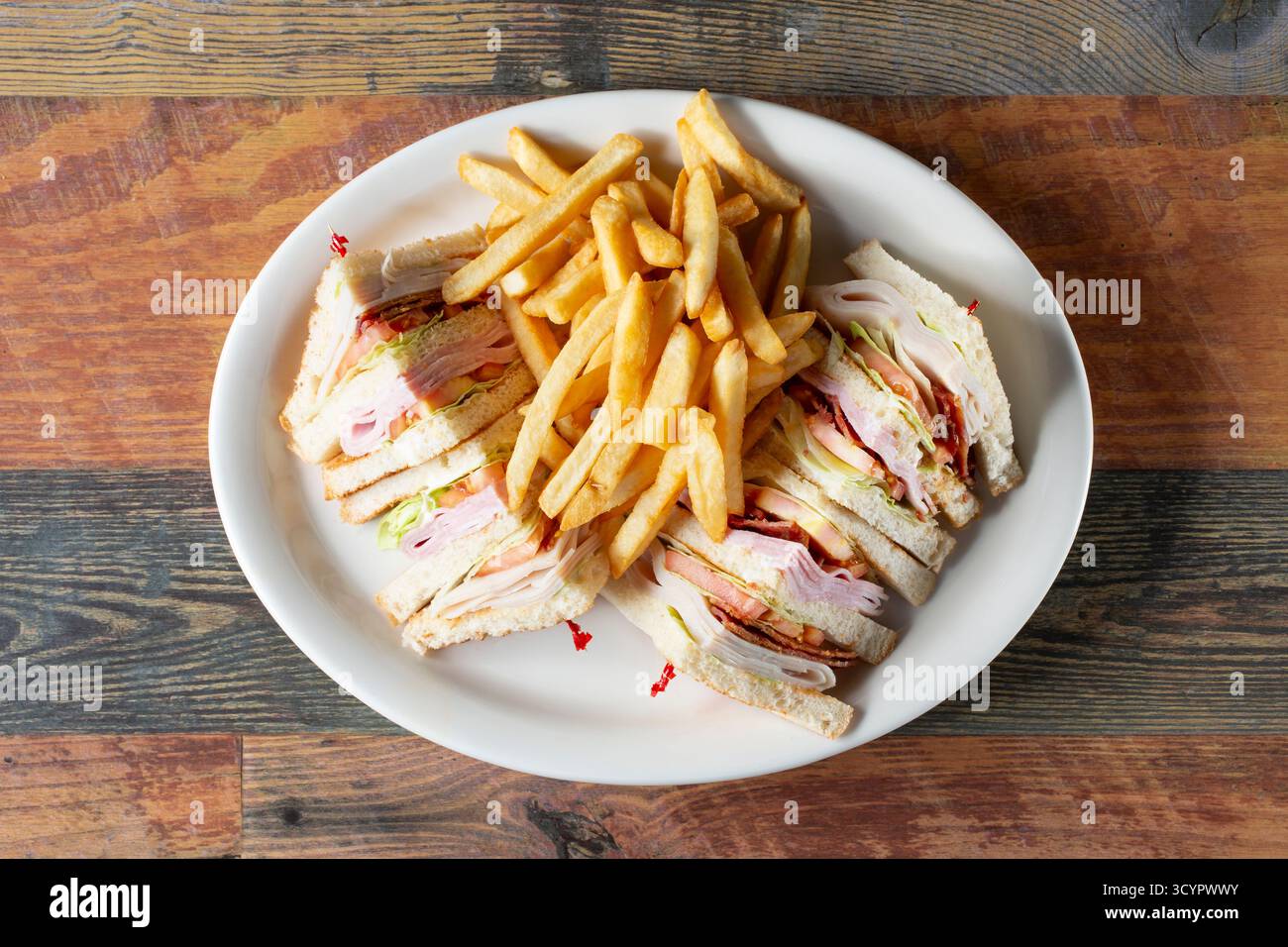 A top down view of a club sandwich Stock Photo - Alamy