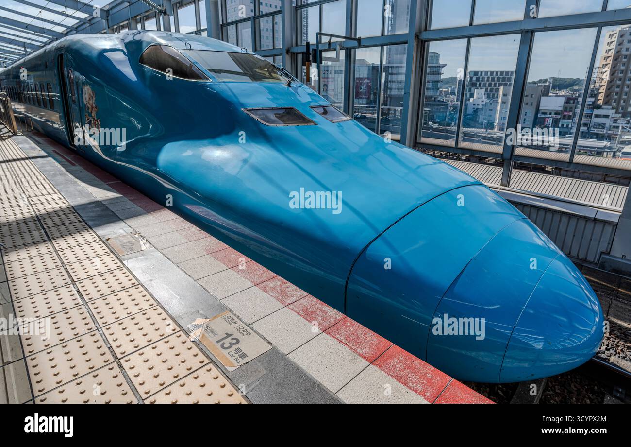 JR West N700 Shinkansen train decorated with characters from the ...