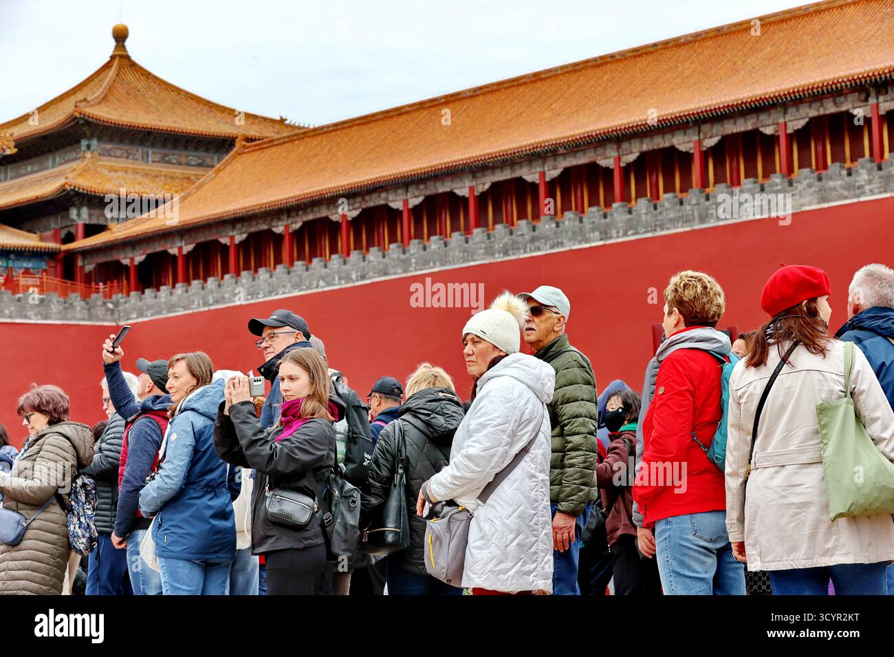 Tourists visit the Palace Museum amid cold air in Beijing, China, 17 ...