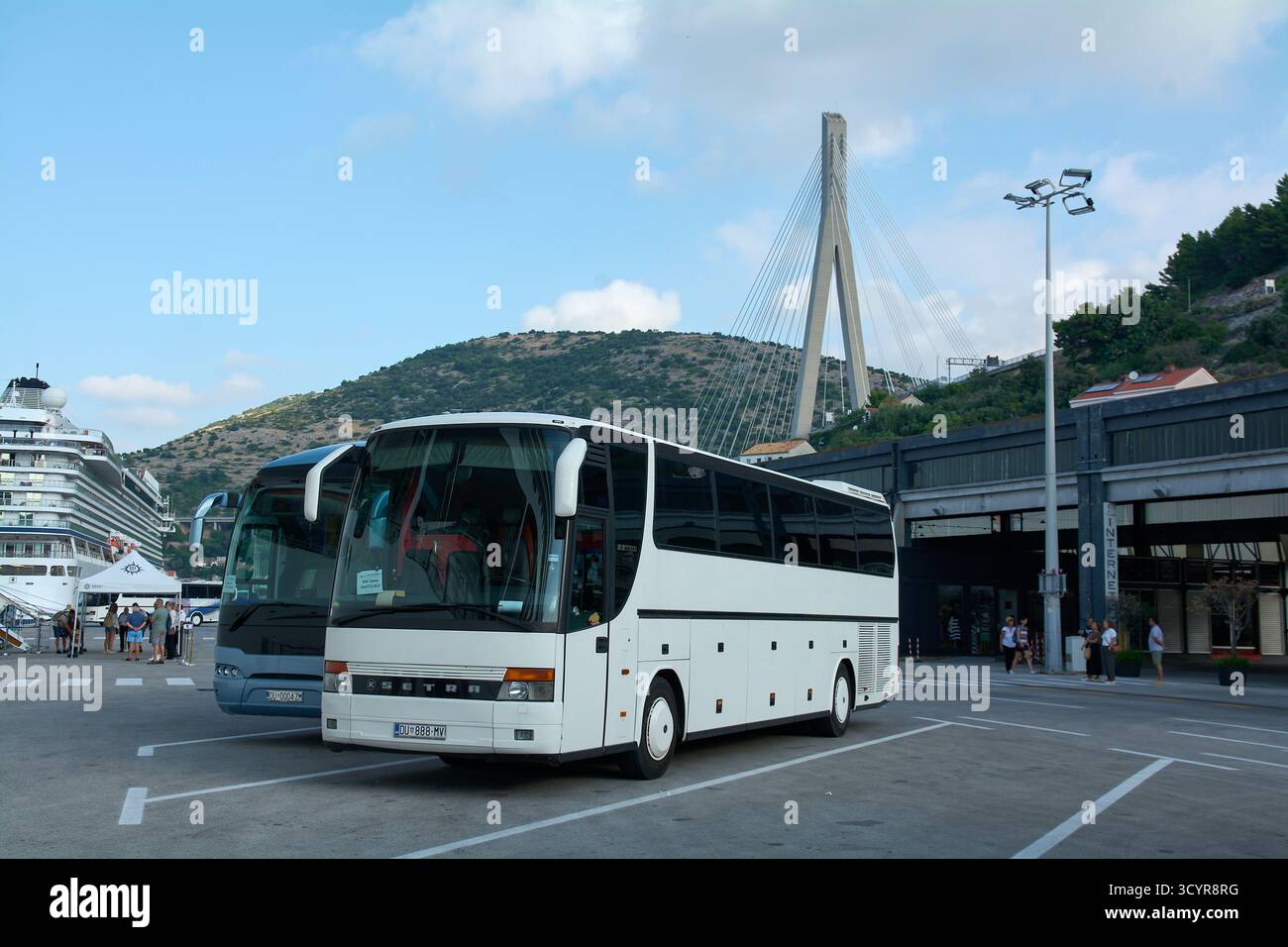 Dubrovnik. Croatia - October 20, 2025: Setra tour buses parked at the ...