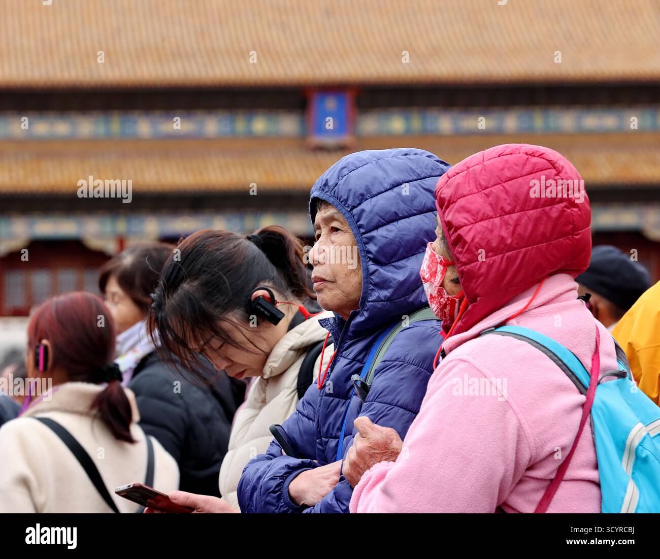 Tourists visit the Palace Museum amid cold air in Beijing, China, 17 ...