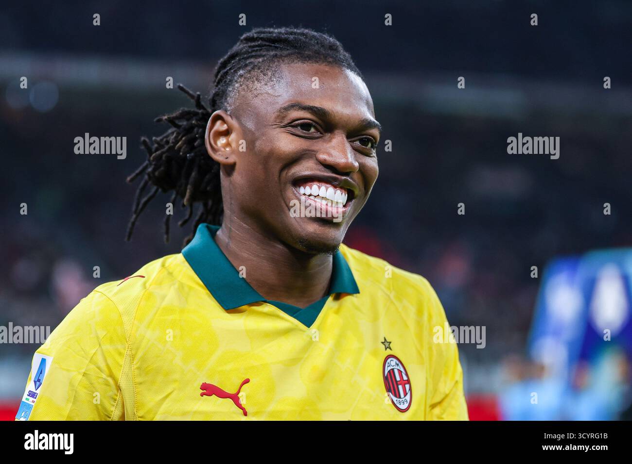 Rafael Leao of AC Milan smiling during Serie A 2025/26 football match ...