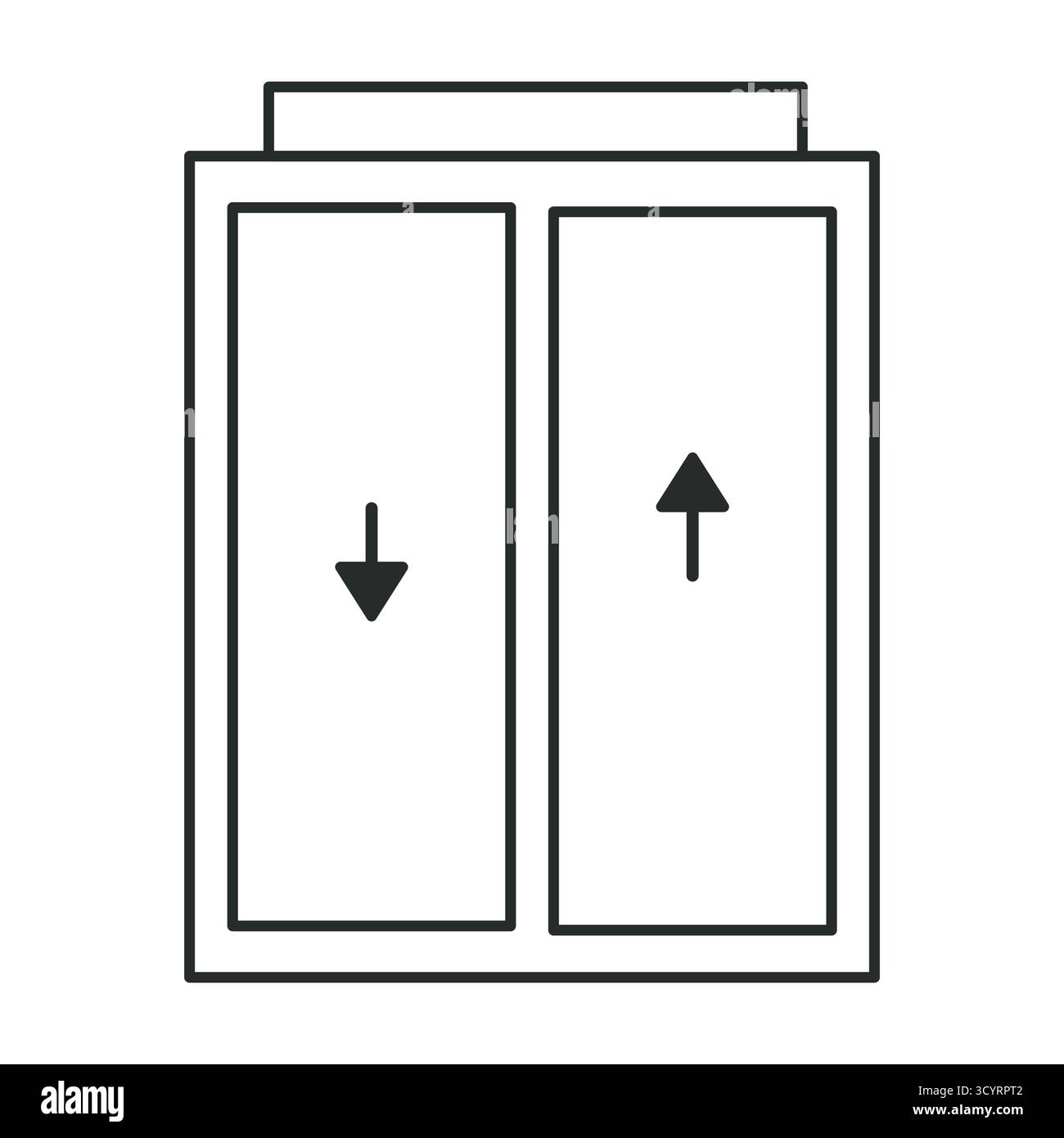 Elevator icon line lift way up and down lobby hall sign, Simple symbol ...