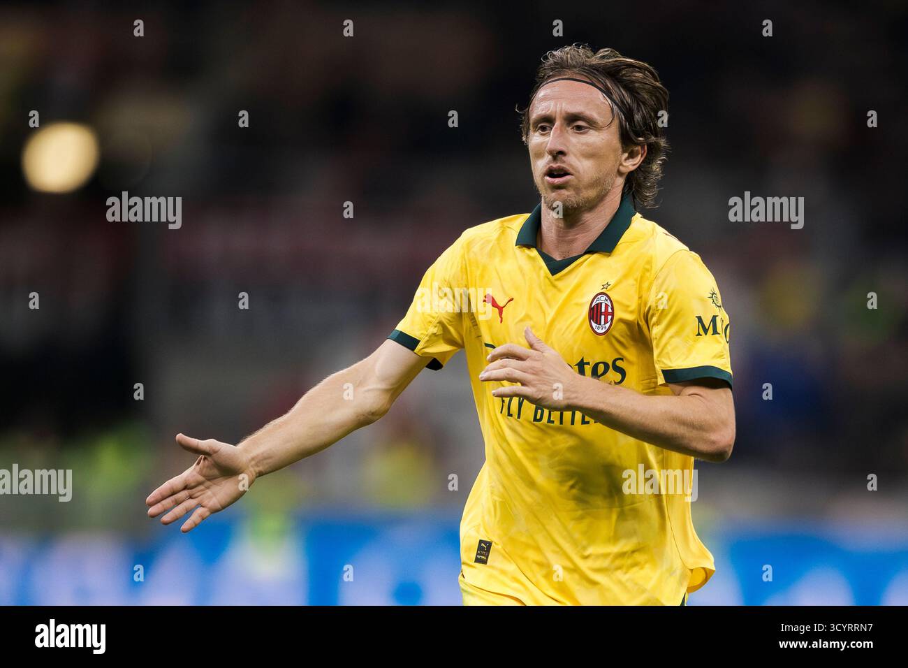 Luka Modric of AC Milan gestures during the Serie A football match ...