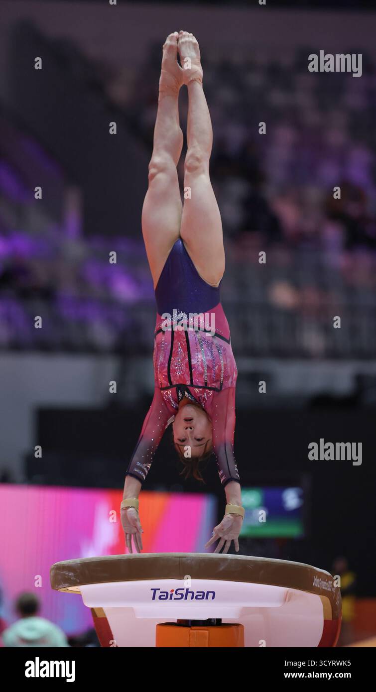 Aiko SUGIHARA of Japan performs during the vault in the women's ...
