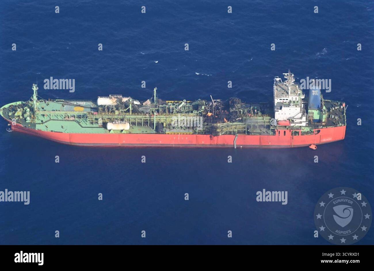 This undated image released by the European Union's Operation Aspides ...