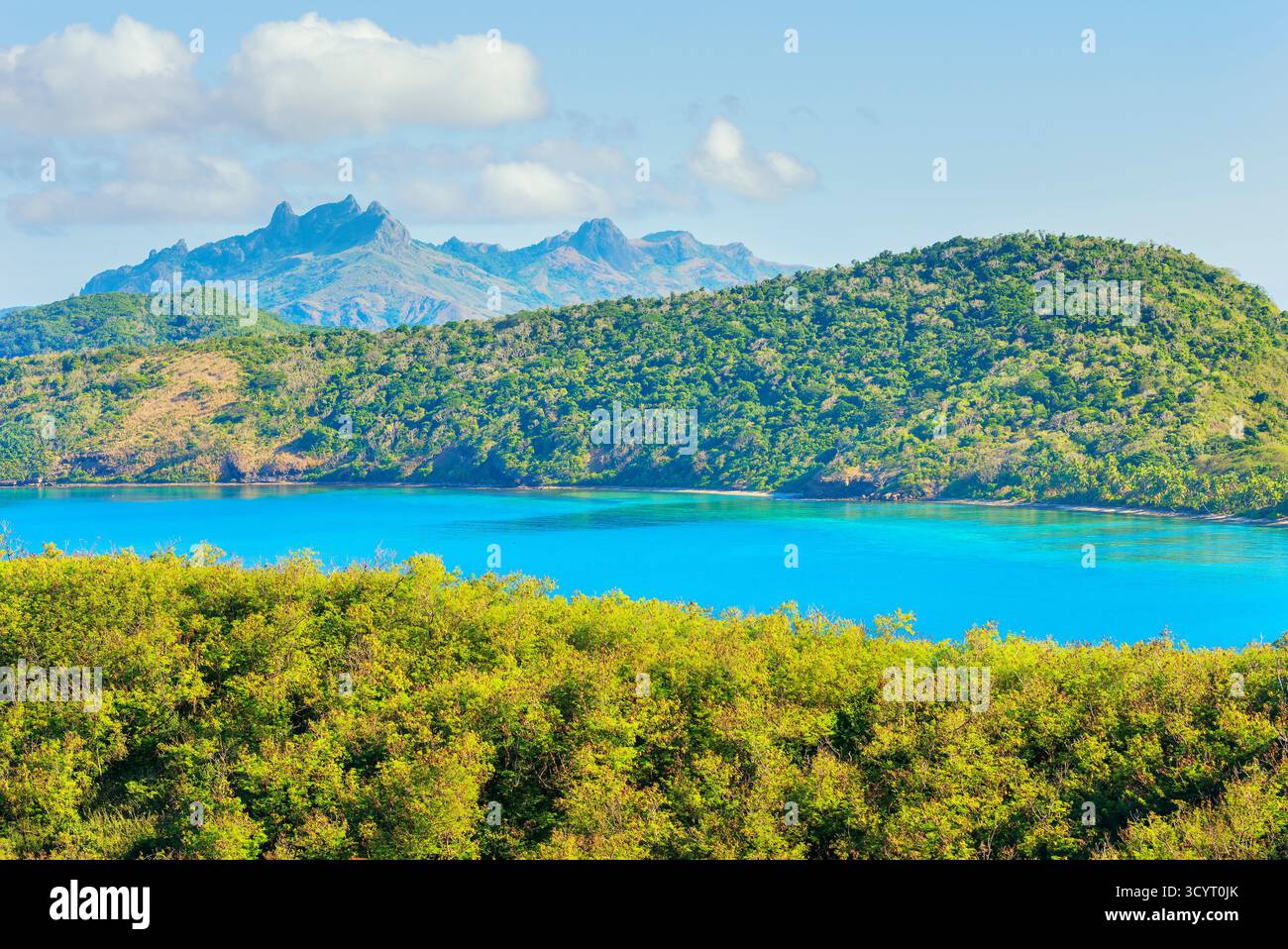 View of Drawaqa Island, Waya and Nanuya Balavu Island, Yasawa islands ...