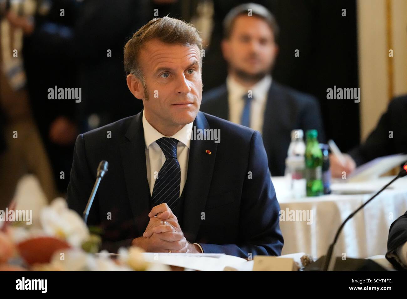 President of France Emmanuel Macron attends a plenary session at the ...