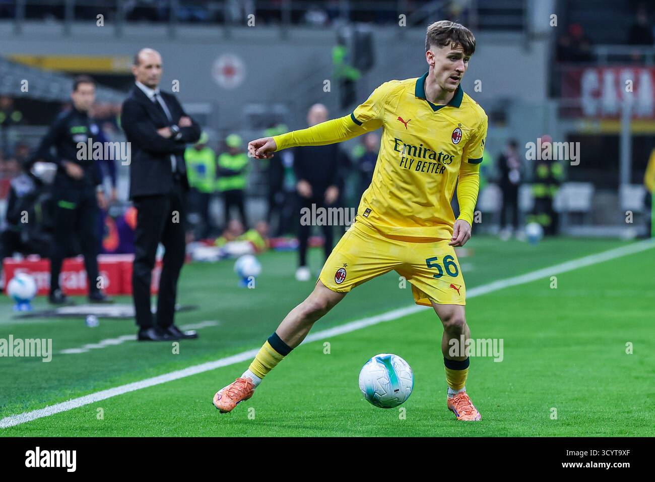 Alexis Saelemaekers of AC Milan seen in action during Serie A 2025/26 ...