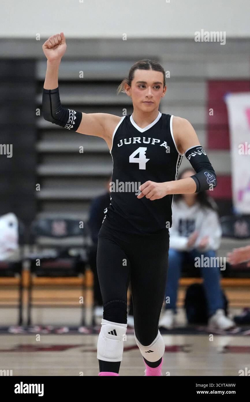 Transgender player AB Hernandez of Jurupa Valley (4) during a girls ...