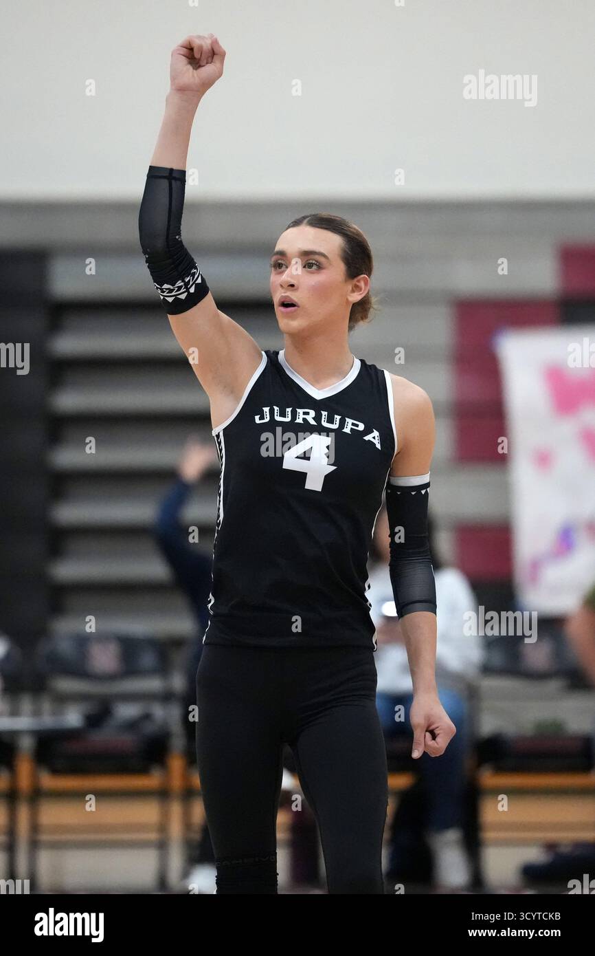 Transgender player AB Hernandez of Jurupa Valley (4) during a girls ...