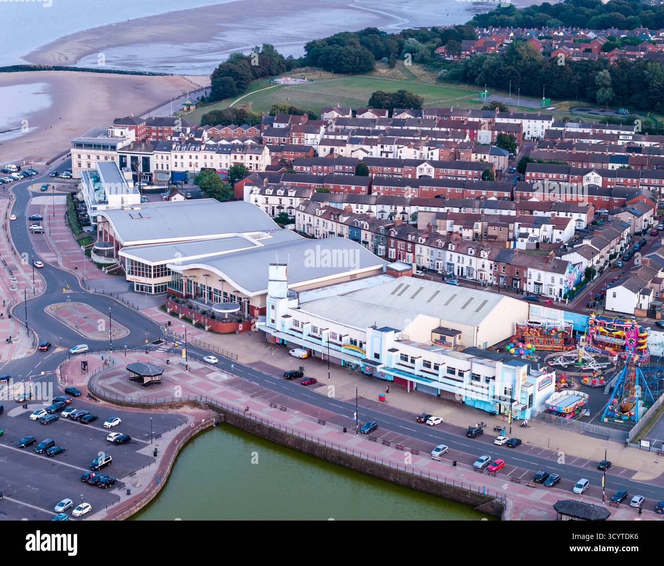 WIRRAL, MERSEYSIDE, ENGLAND - AUGUST 13, 2025: Aerial view of Marine ...