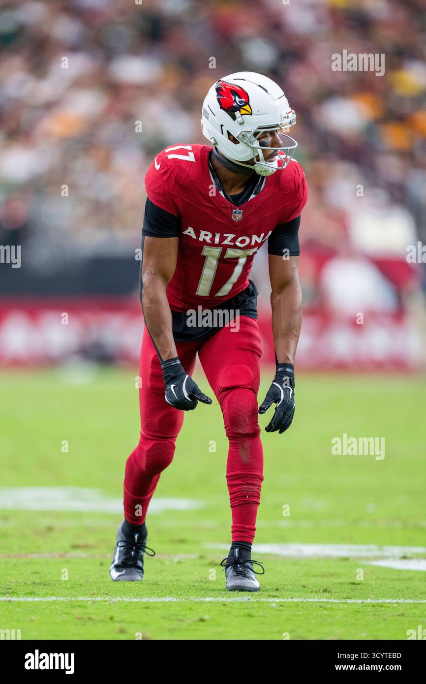 Arizona Cardinals wide receiver Zay Jones (17) lines up for a play ...