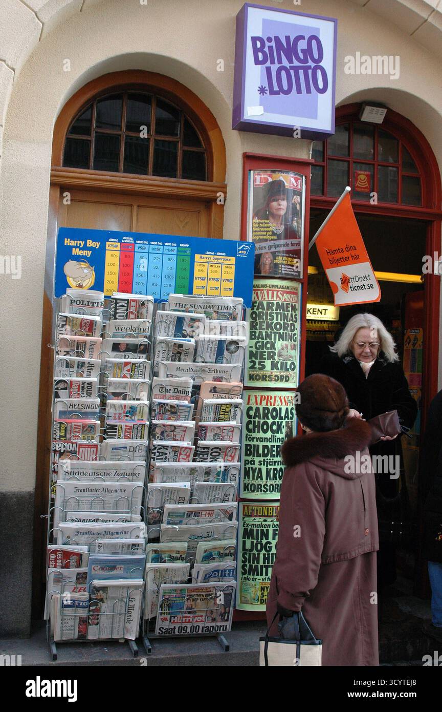 Newspaper stands Kiosk in Malmø Sweden March 7,2006 Stock Photo - Alamy