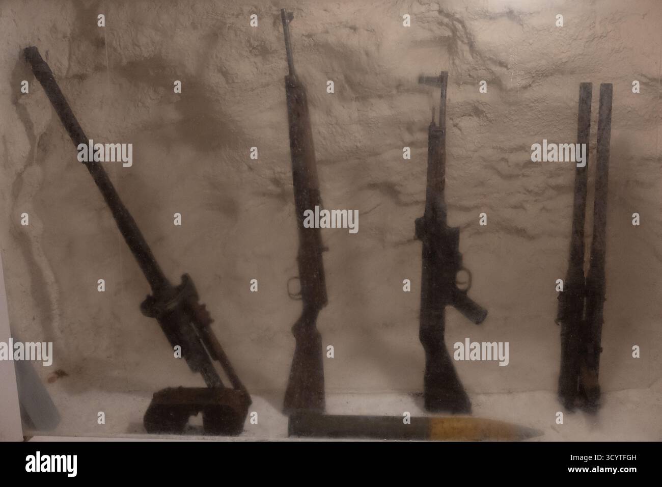 WWII rifles at Rommel's Cave museum, used as a base of operations by ...