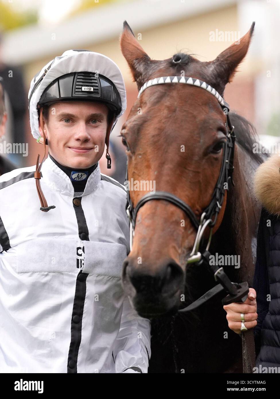 Sophia's Starlight with Jockey Oliver Stammers after winning the ...