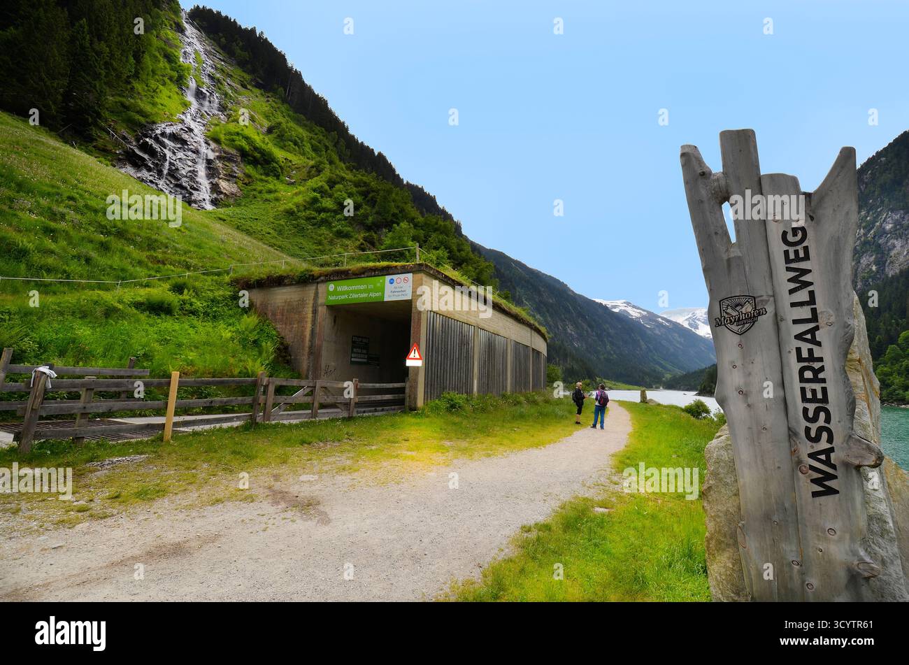 Mayrhofen, Austria - June 01, 2025: Waterfall trail at the Stillup ...