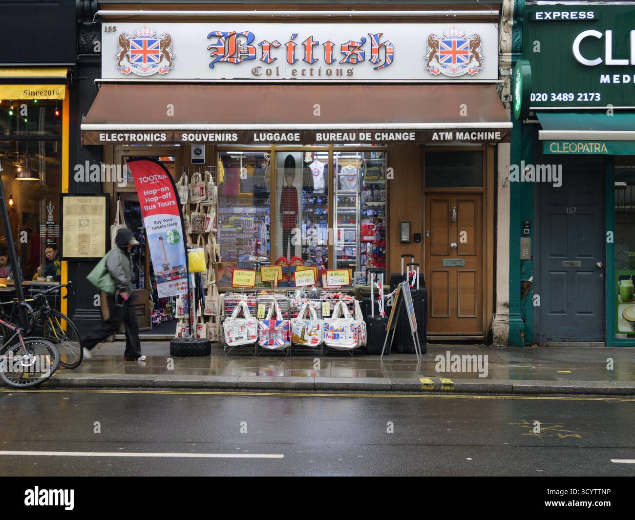 British collections souvenir shop with display of goods on pavement in ...