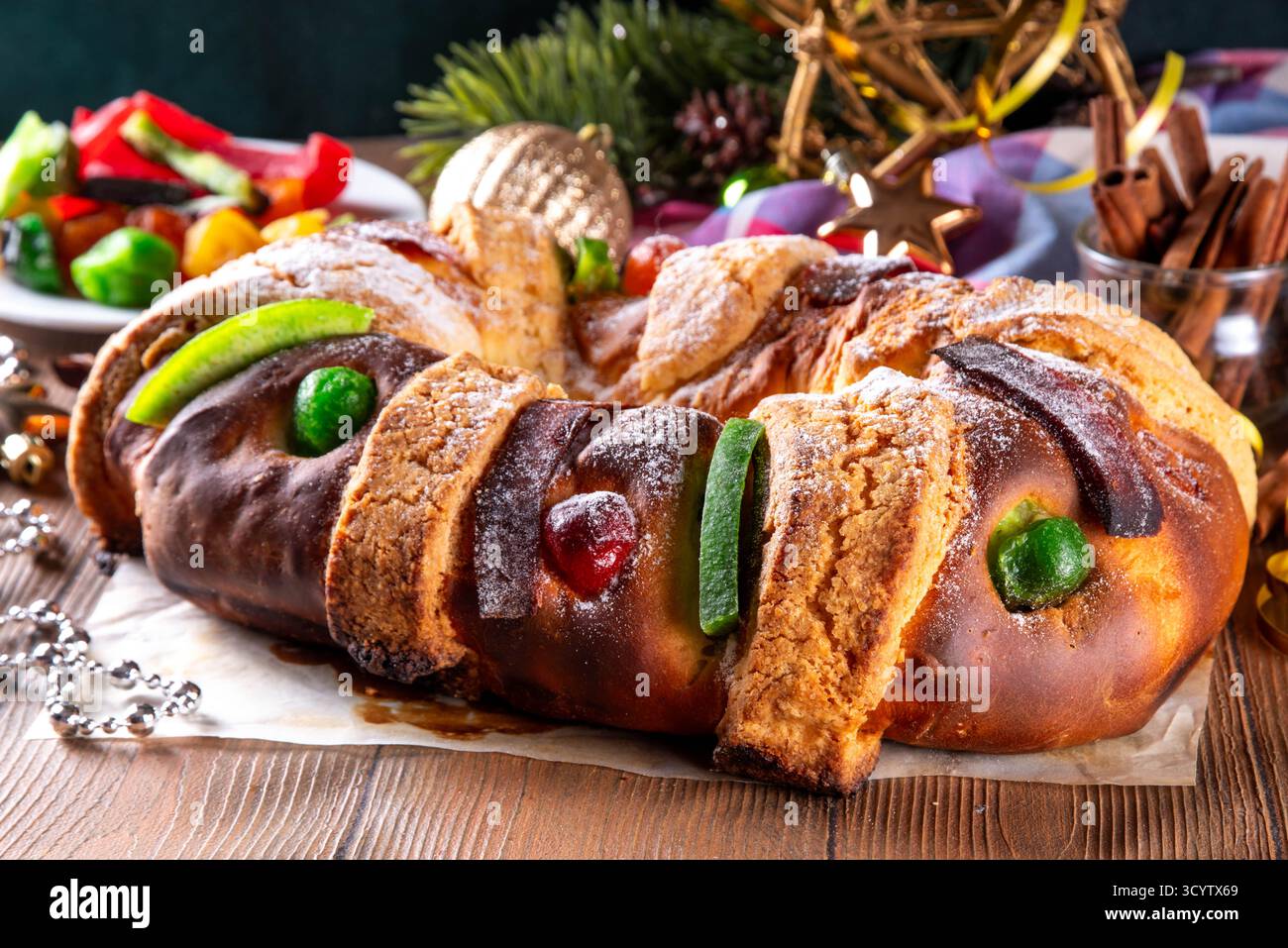 Traditional Mexican Rosca de Reyes, baking for January 6th in honor of ...