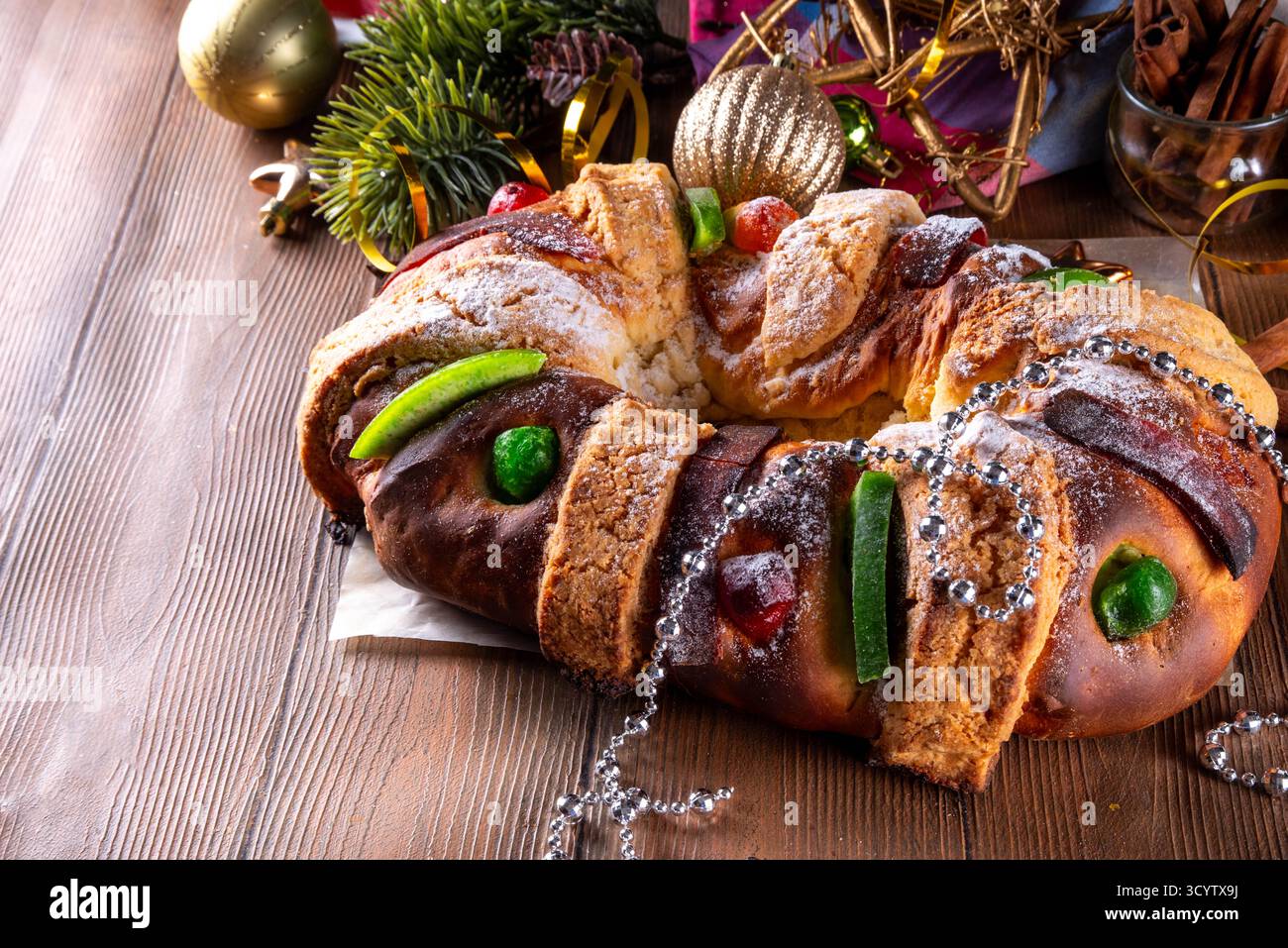 Traditional Mexican Rosca de Reyes, baking for January 6th in honor of ...