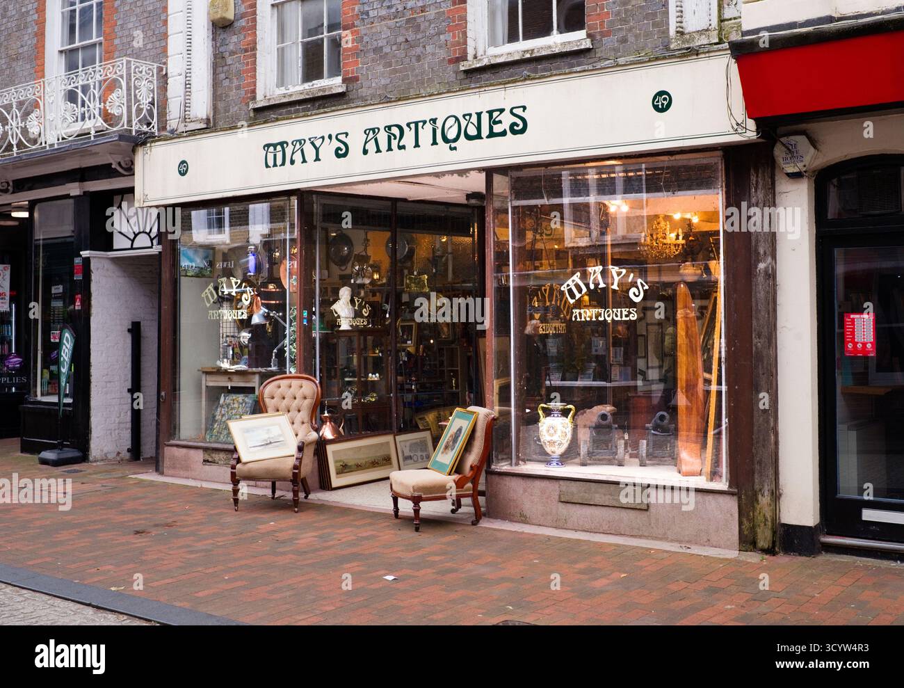 May's antiques shop on Cliffe High Street in Lewes Stock Photo - Alamy