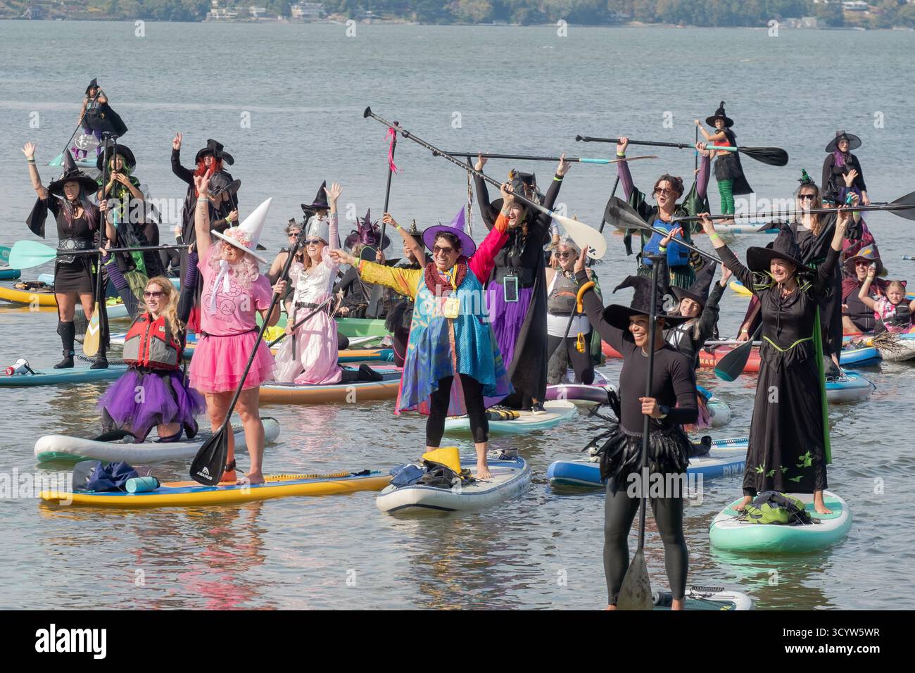 Witches & warlocks participate in the 2025 SUP Witches of Sleepy Hollow ...