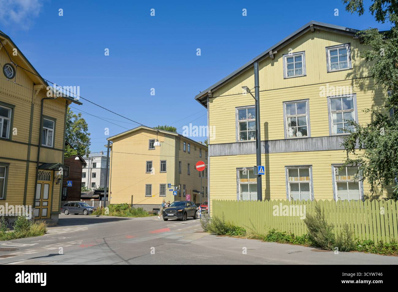 Wohnhäuser, alte Holzhäuser, Bezirk Kalamaja, Tallinn, Estland ...