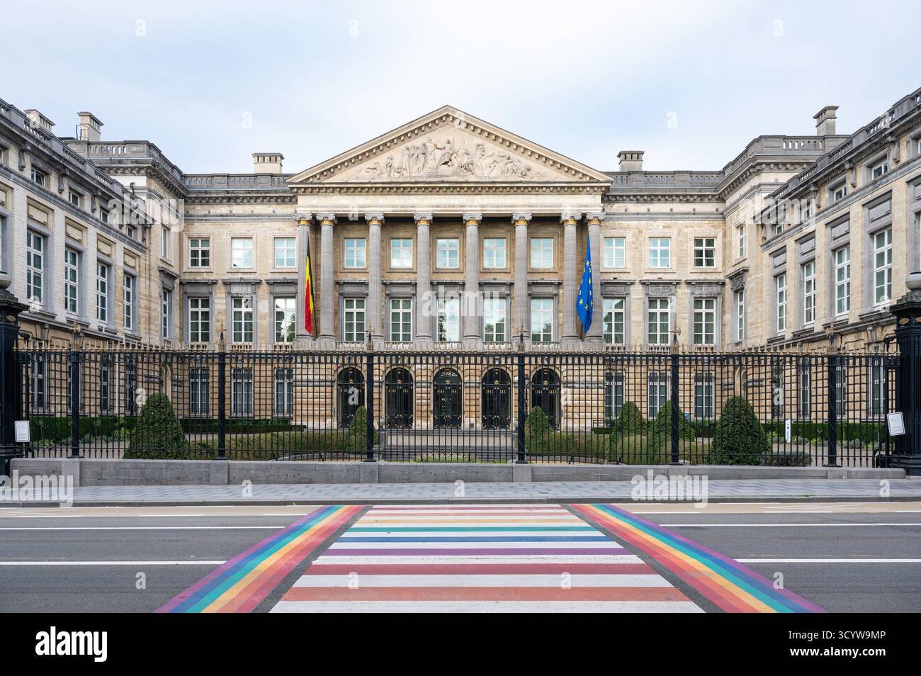 Facade of the Belgian Federal Parliament in Brussels Capital, Belgium ...