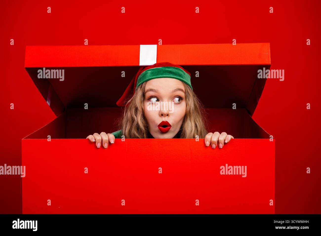 Surprised santa claus popping out hi-res stock photography and images ...