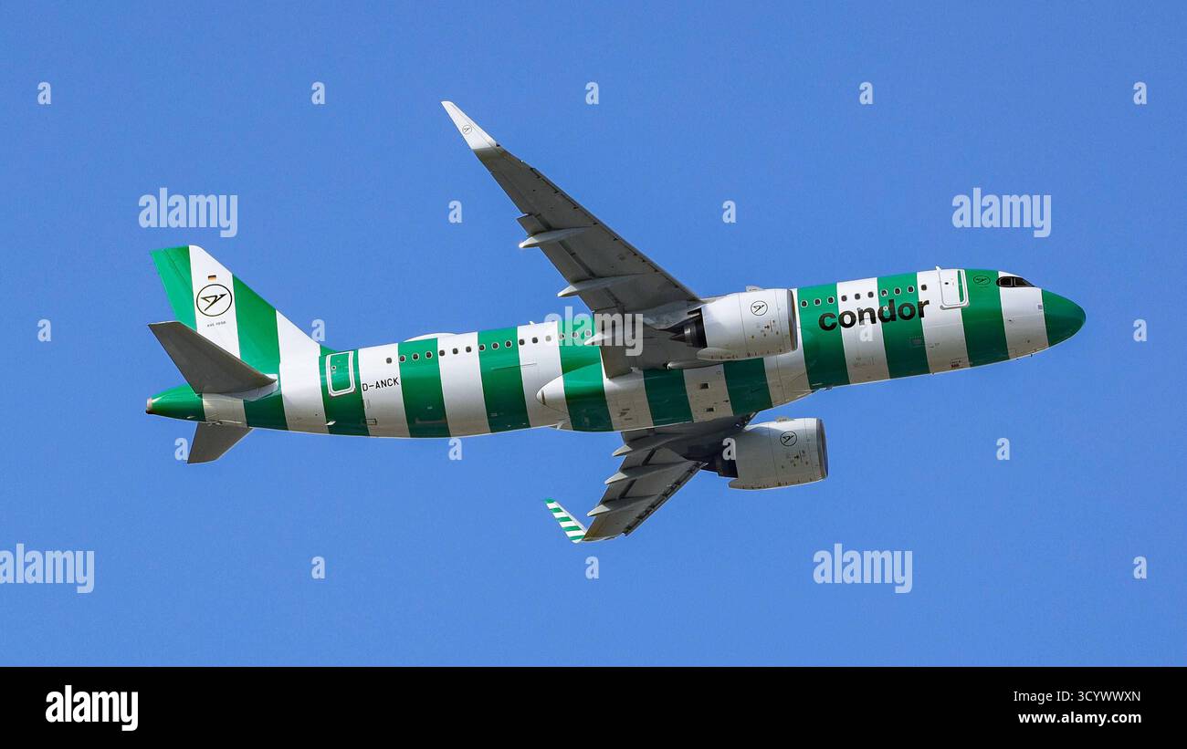Ein Airbus A320neo der Fluglinie, Airline, Fluggesellschaft Condor in ...