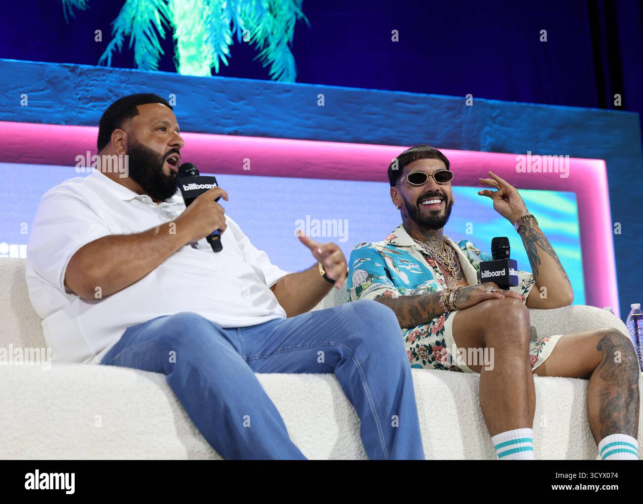 MIAMI BEACH, FL- OCT 20: DJ Khaled and Angel AA are seen at the ...