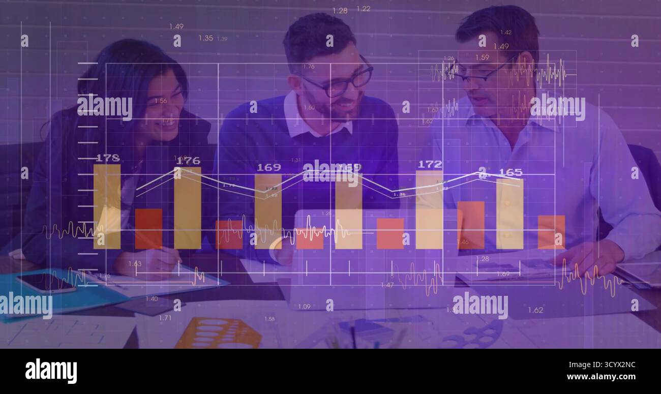 Team reviewing business data transparent hi-res stock photography and ...